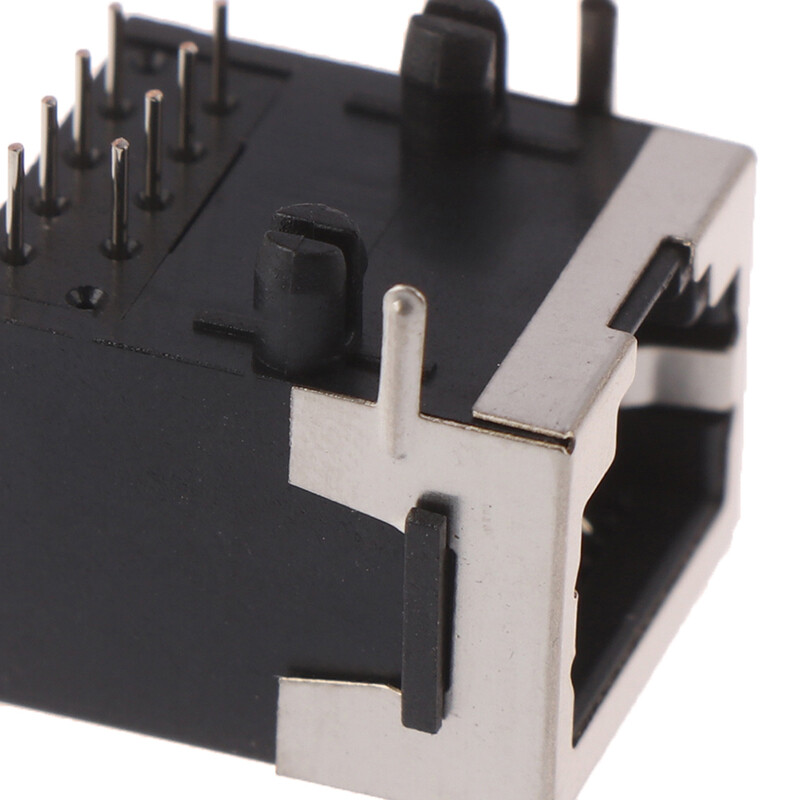 10PCS RJ45 Metal 8 Pin Female PCB Right Angle Board Jack Connector 8P8 ...