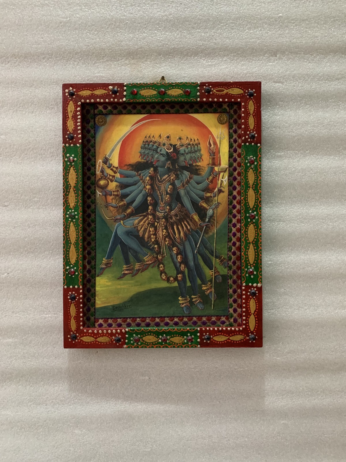 Vintage Picture Frame Kali, Wall Hanging, Wall Art Indian Goddess Photo ...