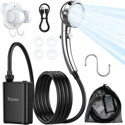 Rechargeable Portable Shower Pump with Adjustable Shower Head for ...