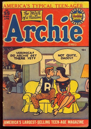 Archie Comics #55 Nice Unrestored Golden Age Vintage MLJ Comic 1952 VG ...