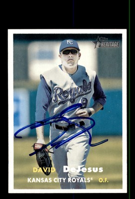 Signed Baseball Card Auto David DeJesus 2006 Topps Heritage #120 Royals ...