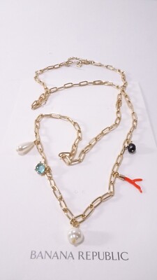 Banana Republic Women's Pearlized Enamel Fireball Charm necklace NWOT ...