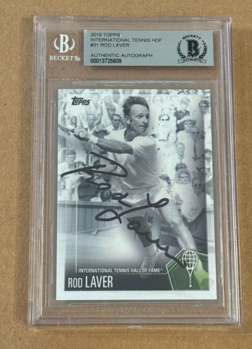 ROD LAVER SIGNED TOPPS 2019 TENNIS HOF CARD BECKETT BAS AUTHENTIC ...