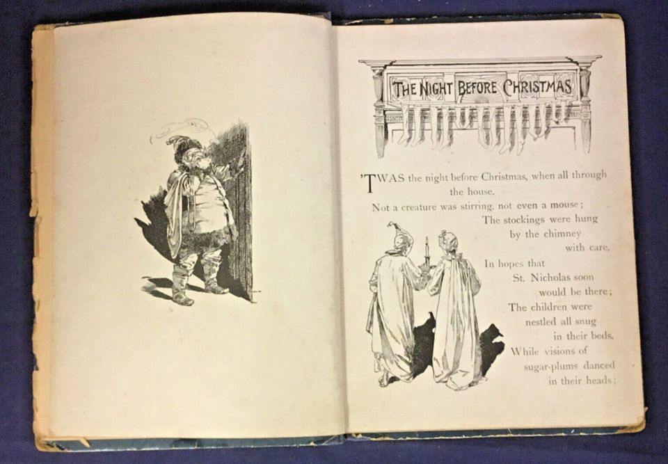 Antique Book A Visit From St. Nicholas c 1902 McLoughlin Brothers ...