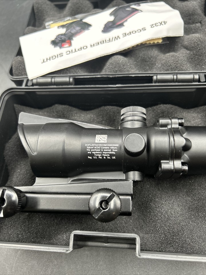 4x32 Fiber Optic Scope Chevron Reticle RED Weapon Sight ACOG Clone | eBay