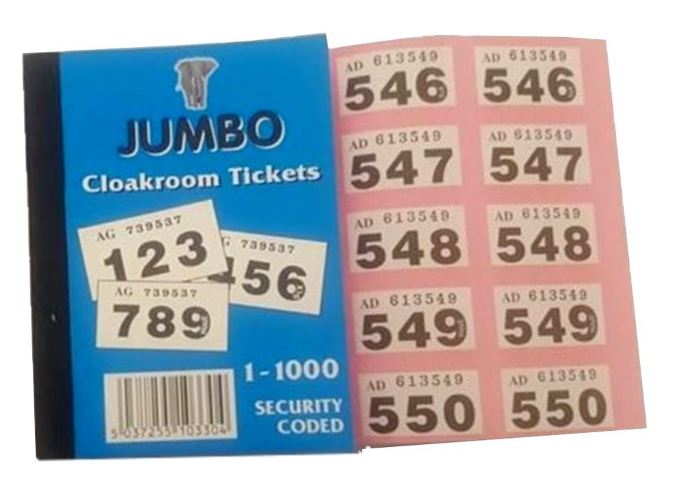 Raffle Cloakroom Tickets 1000 Books Tombola Draw bIngosupermarket Brand ...