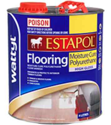 Wattyl Estapol Flooring Moisture cure Polyurethane HIGH GLOSS 4L | eBay ...