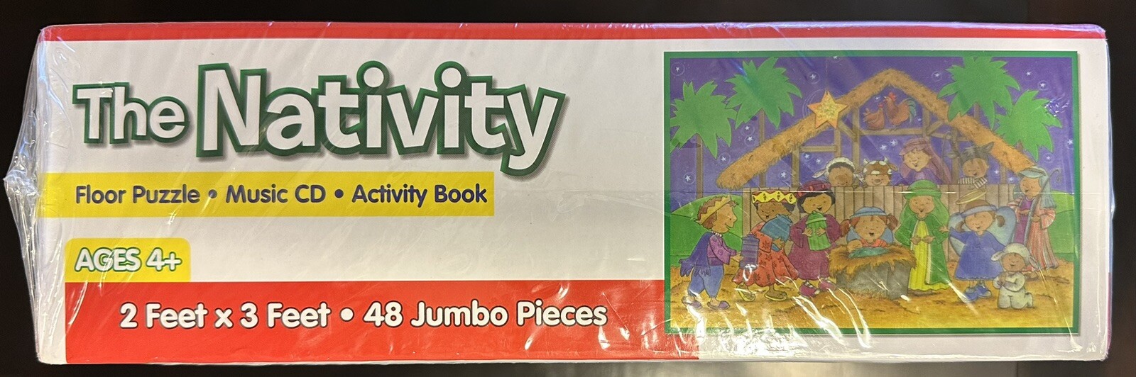 Christmas Nativity Floor Puzzle Story Activity Book Music CD NIB Sealed ...