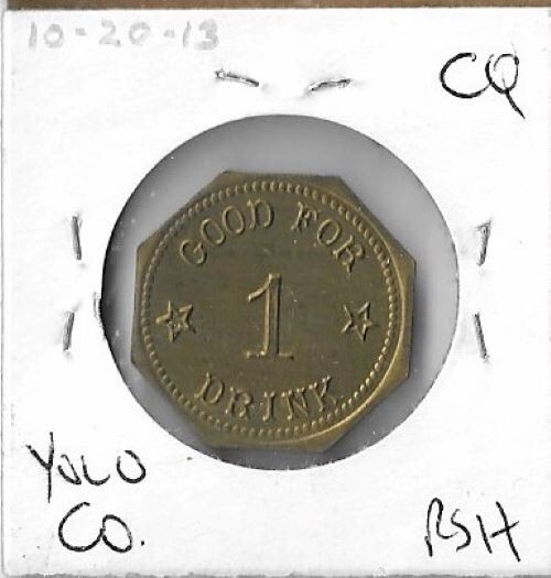 DAVIS CALIFORNIA RON LERCH 1 DRINK 15/16" TOKEN | eBay