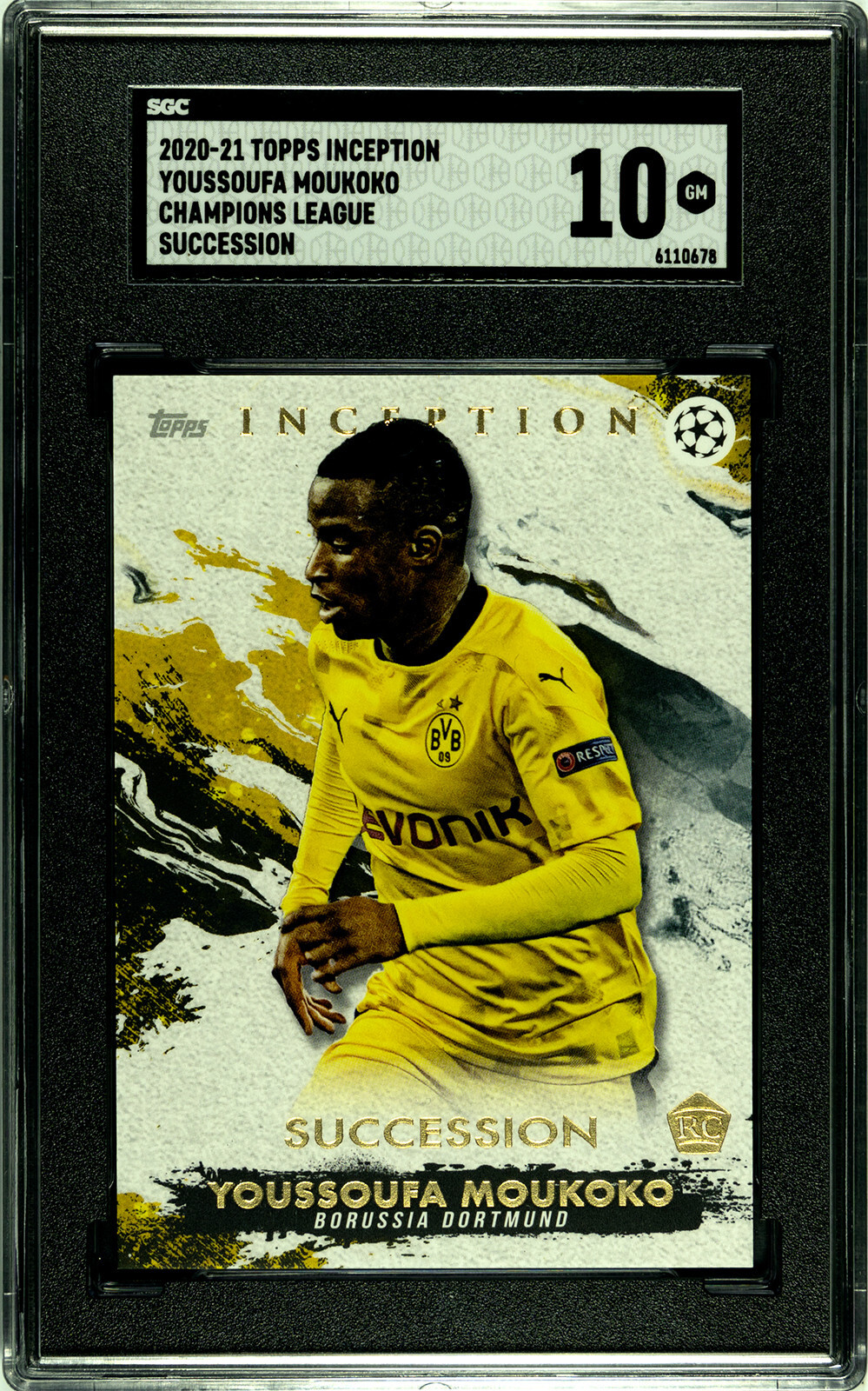 Topps Inception UEFA CL 2020/2021 RC Youssoufa Moukoko Succession SGC ...