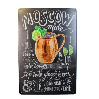2x Tin Sign MOSCOW MULE Sprint Drink Bar Whisky Rustic Look | eBay ...