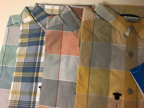 NWT Columbia Thompson Hill II Short Sleeve Plaid Yarn Dye Shirt Sz S/M ...