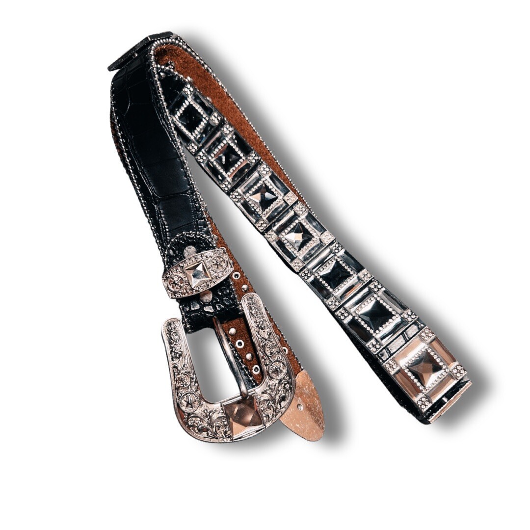 Western Cowboy Rhinestone Flashy Patterned Women’s Belt Size XL | eBay
