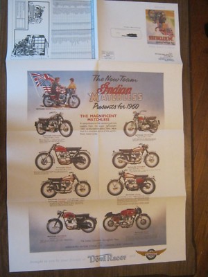 1960 Indian Matchless Motorcycle Poster 22 x 33 3/4 (BD-66) | eBay