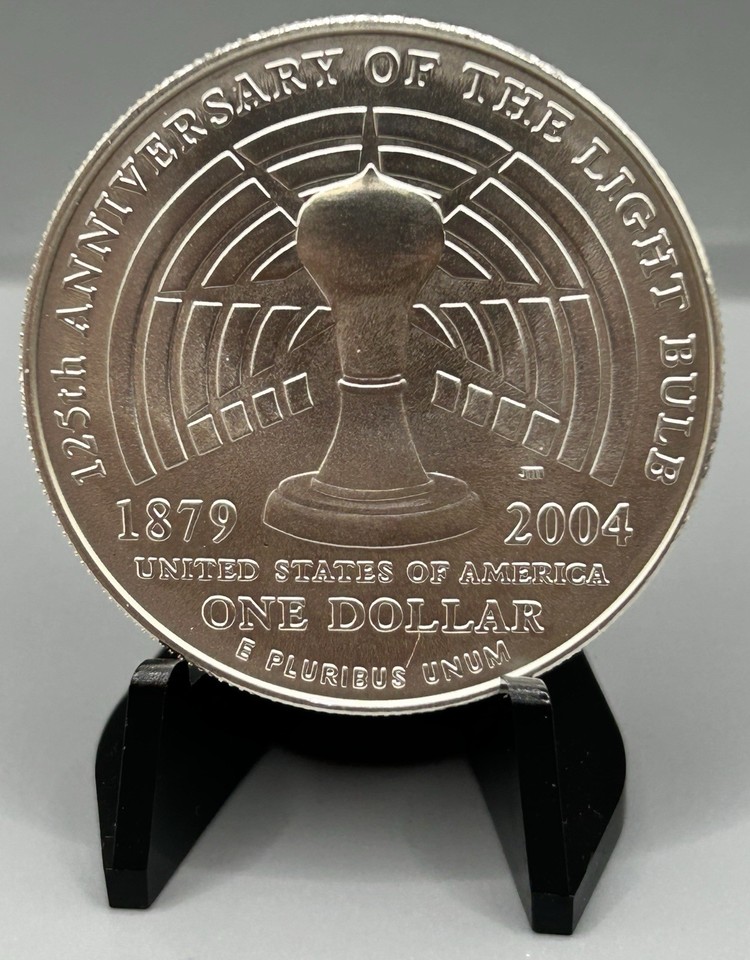 2004 P Thomas Edison Commemorative Silver Dollar US Mint Coin $1 Silver ...