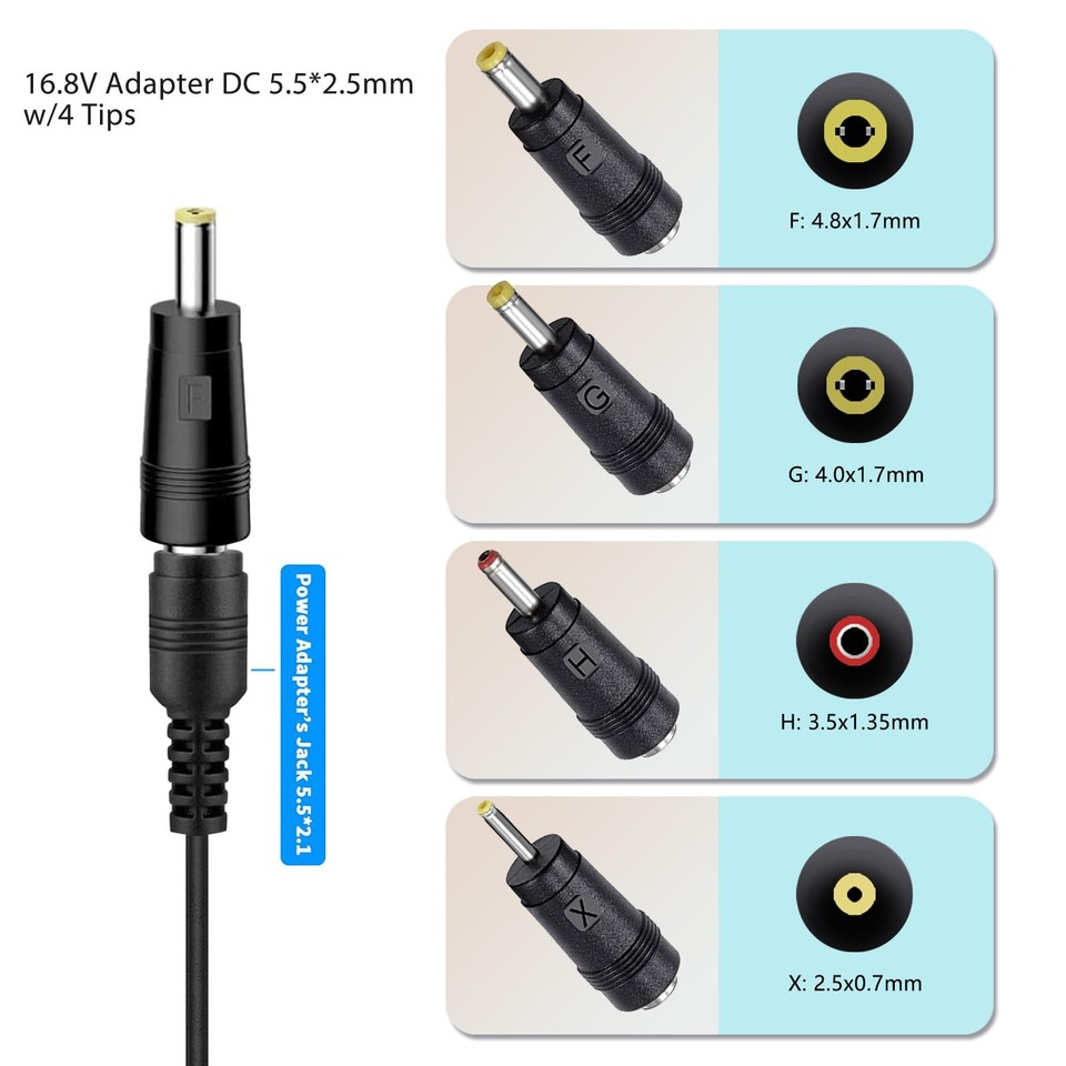 16.8V Charger for Massage Gun Power Adapter 16.8V 0.8A 1A 2A AC DC ...