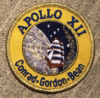 Apollo 12 Patch Conrad Gordon Bean Iron-On or Sew-On NASA 1970 Mission ...
