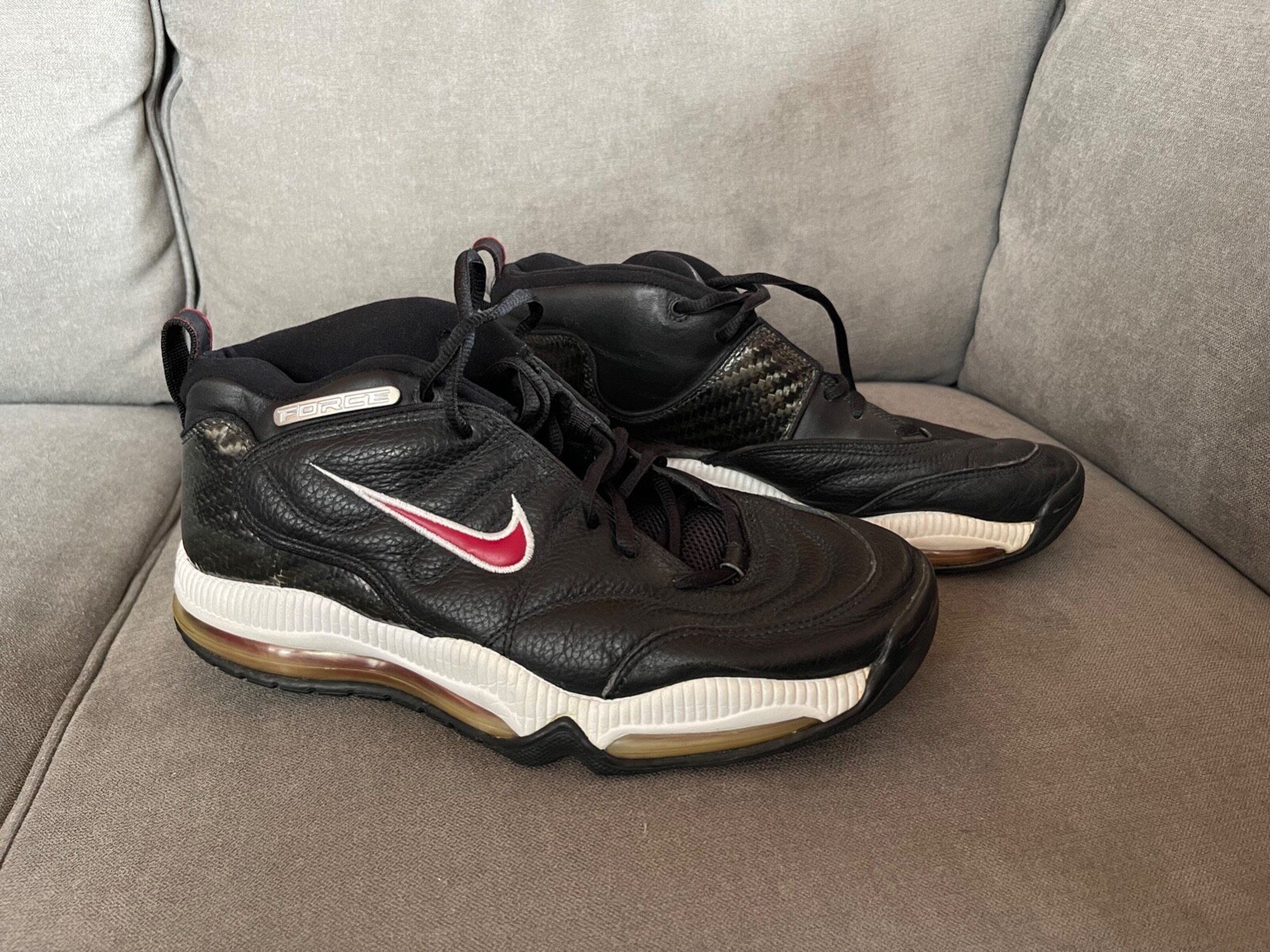 Mens Nike Air Aggress Force TL Black Red White Vintag… - Gem