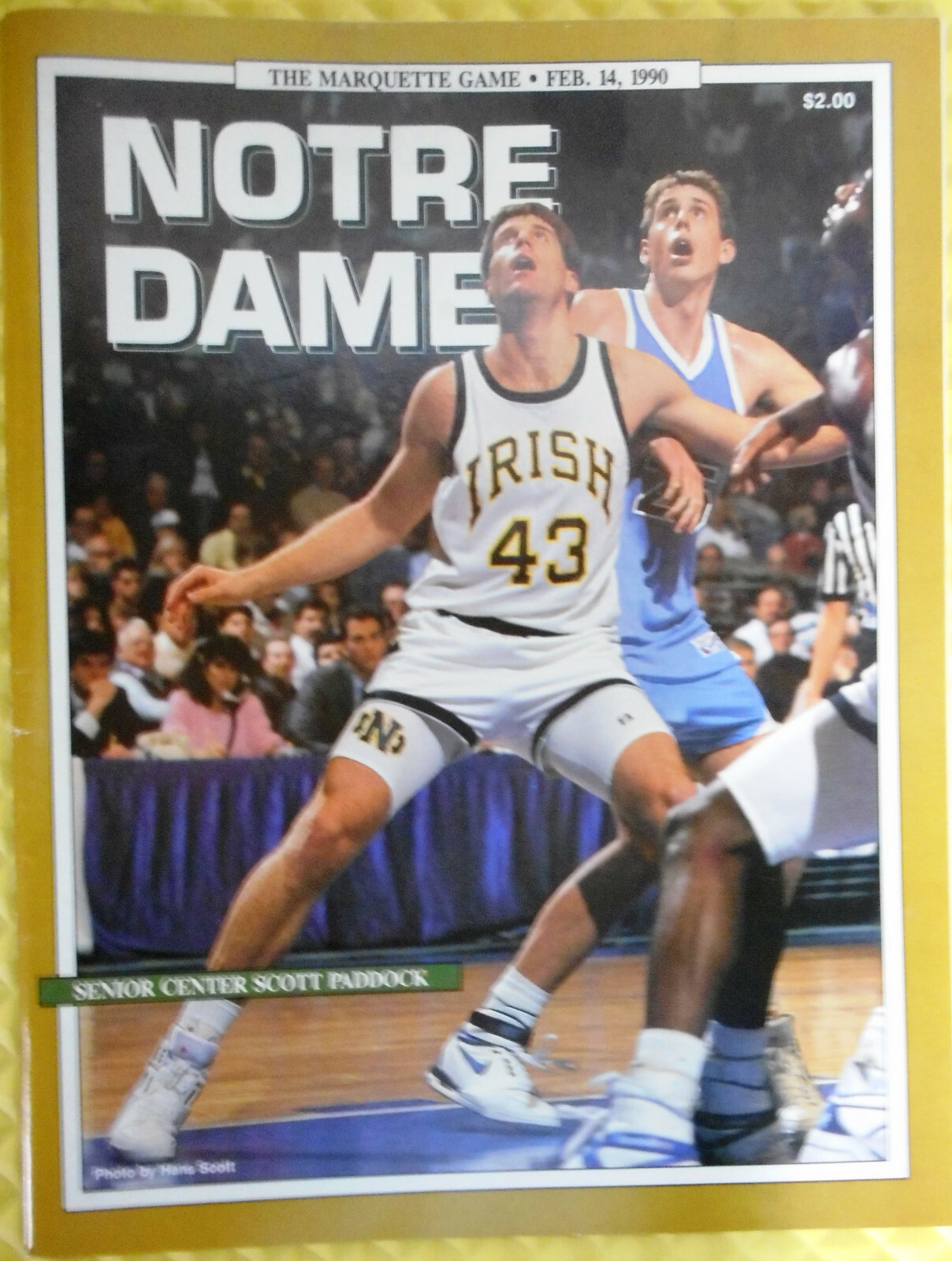 Notre Dame February 14,1990 Basketball Program Notre Dame vs Marquette ...