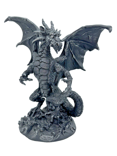De Capoli Collection Bugbear W/ Waves Dragon Tall Gray Silver Statue ...