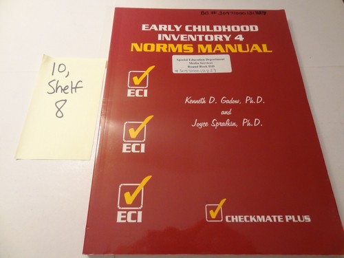 Checkmate Plus Early Childhood Inventory-4 Norms Manual | eBay