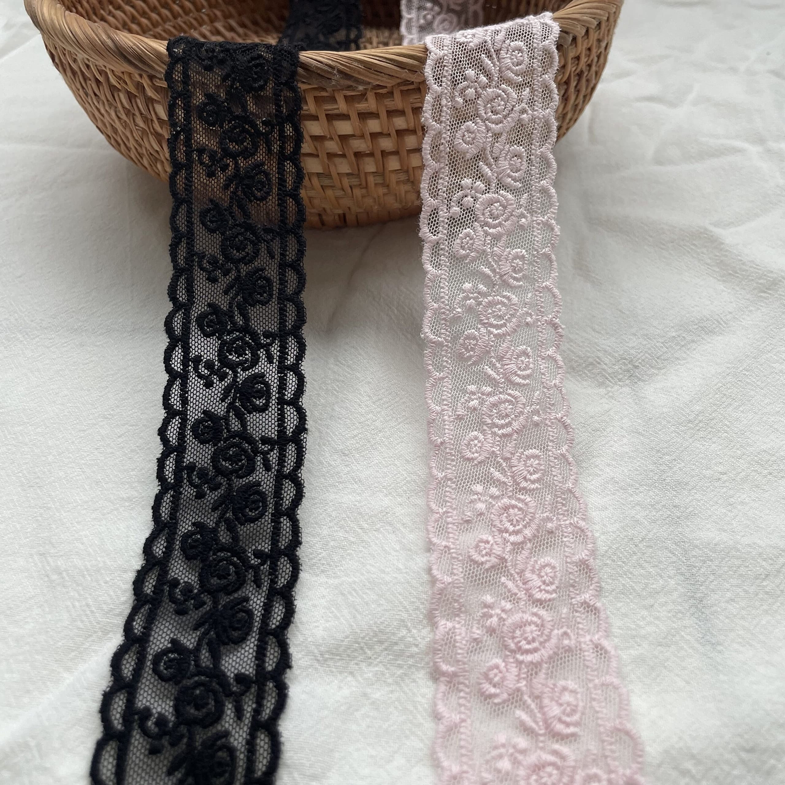 Lace Trim Ribbon Delicate Pink Floral Ribbon for Wedding/Bridal ...