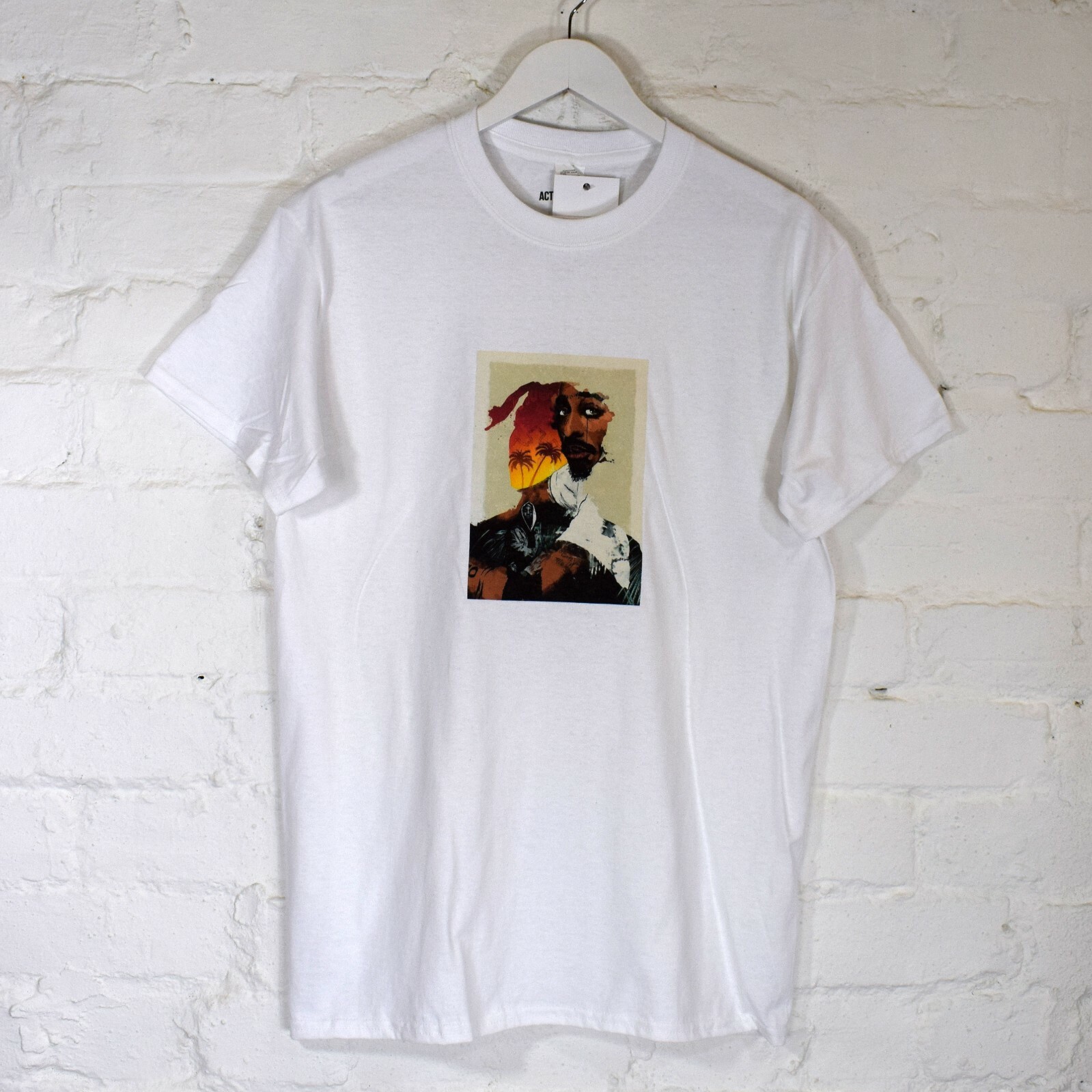 Actual Fact Tupac Sunset Thug Printed T-shirt 2Pac Hip Hop Rap White ...