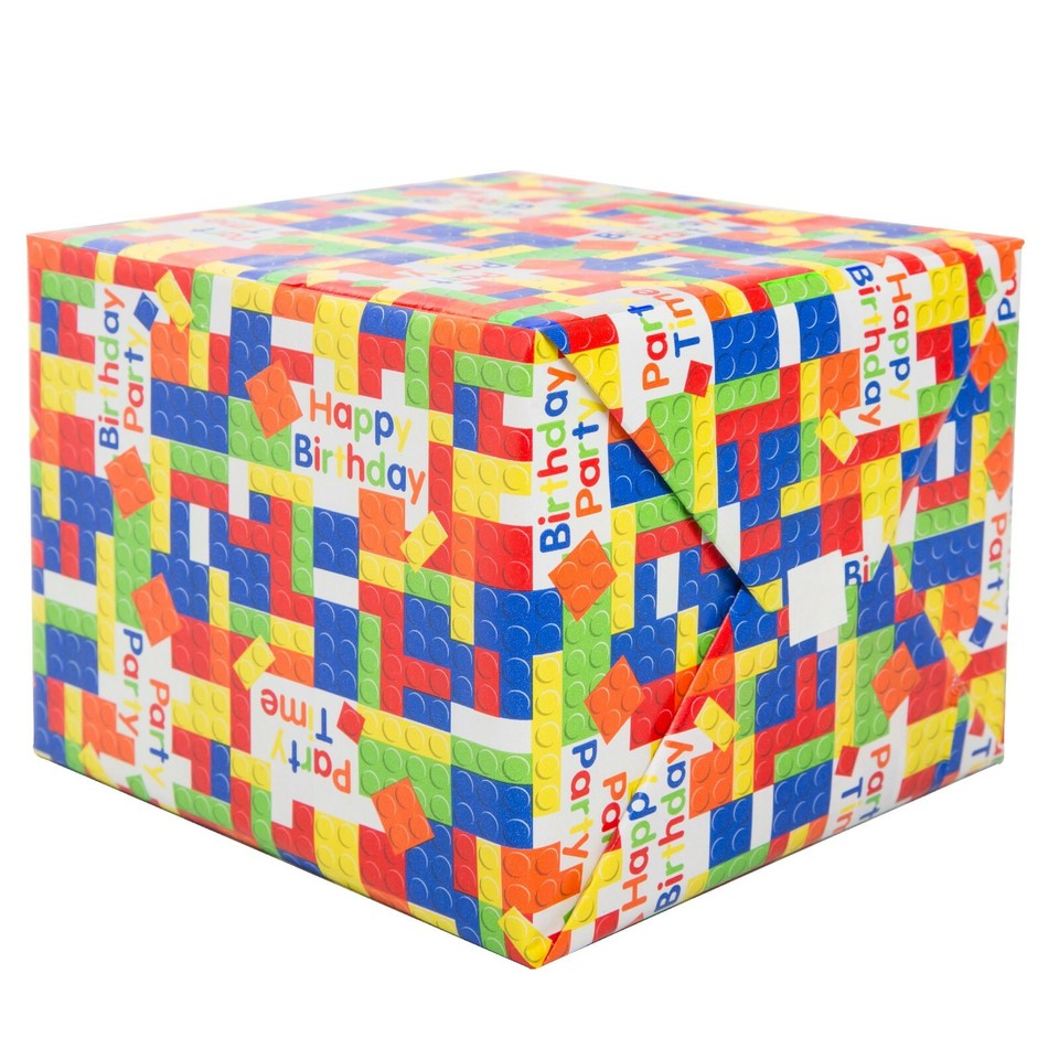 LEGOS BUILDING BLOCKS GIFT WRAP WRAPPING PAPER ROLL BIRTHDAY 30" X 5 ...