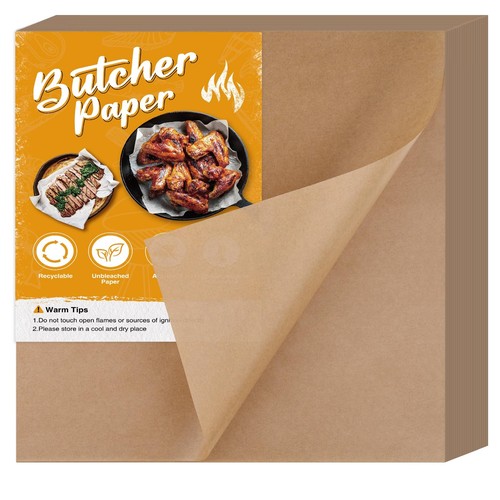 100 Sheets Brown Butcher Paper - No Wax, Precut Square Wrapping Paper ...