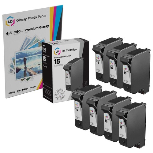 LD Replacement Ink Cartridges for HP 15 C6615DN Black 7pk 843964037480 ...