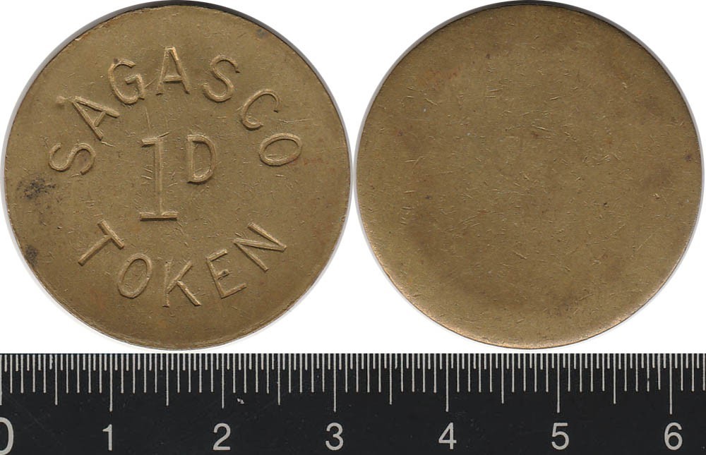 Australia: One Penny SAGASCO uniface token South Australian Gas Company ...