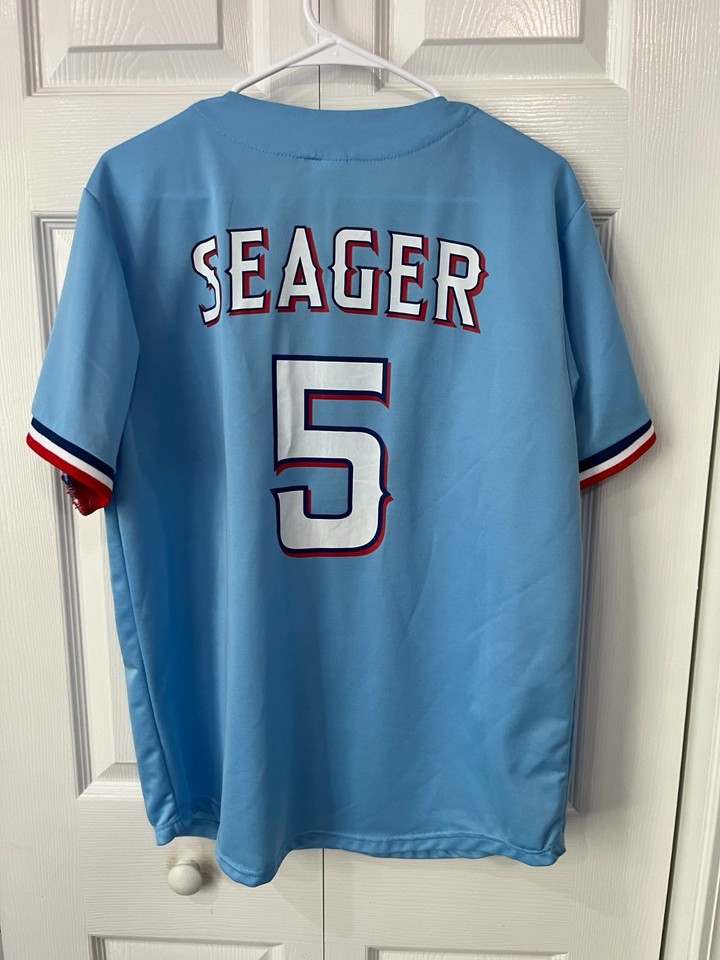 Texas Rangers Corey Seager Powder Blue Replica Jersey Medium | eBay