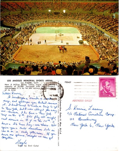 Los Angeles Memorial Sports Arena Indoor Rodeo Event Postcard | eBay