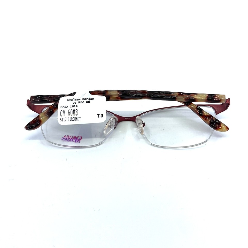 Chelsea CM6003 BU Eyeglasses Frames Burgundy half rim metal acetate 51 ...