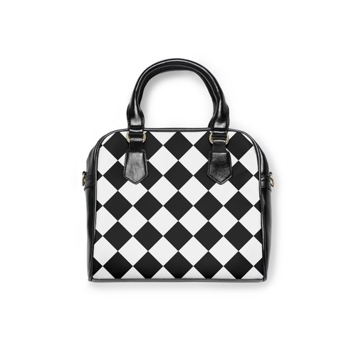 Checkered Pattern Shoulder Handbag, Diamond Design, Women's Purse ...