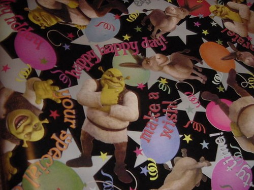 SHREK BIRTHDAY GIFT WRAP WRAPPING PAPER ROLL LOT OF 3 ROLLS 24" x 15 ...