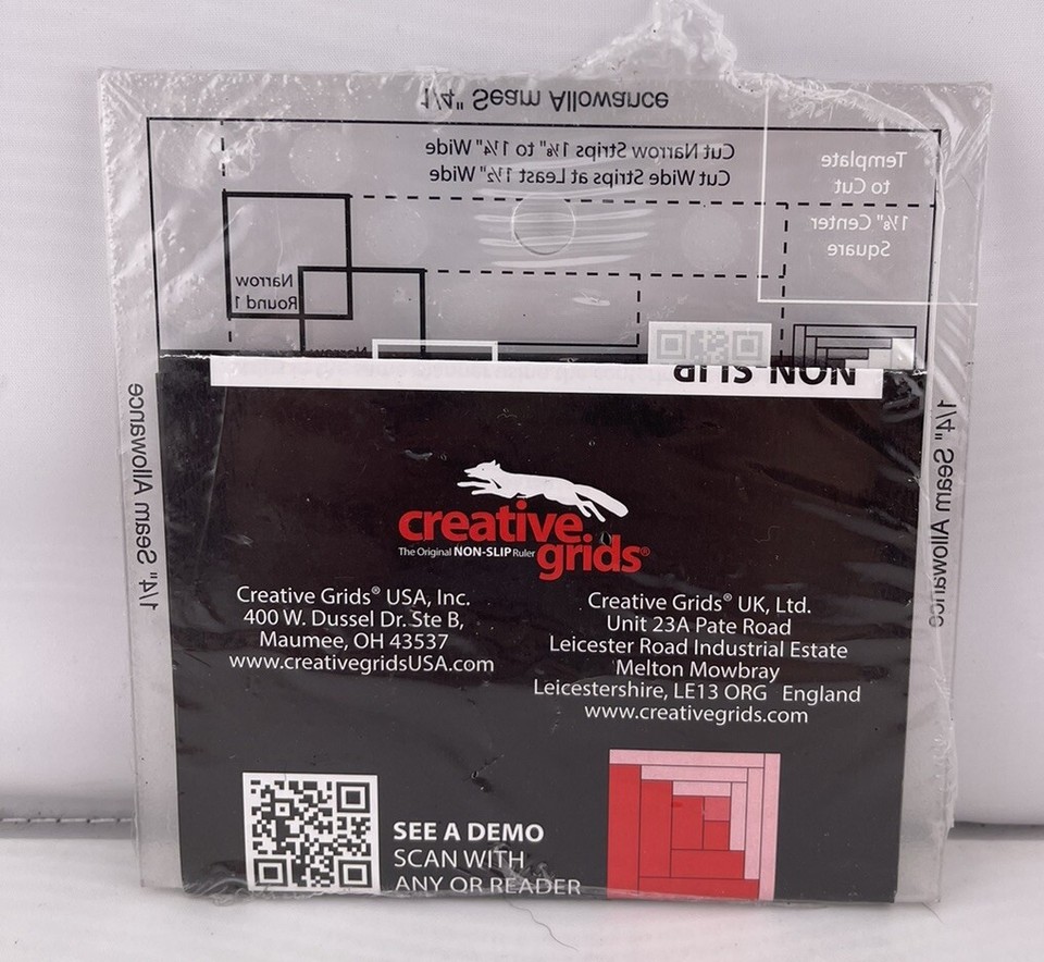 4" Curvy Log Cabin Trim Tool, Non-Slip Quilt Ruler, Creative Grids, # ...