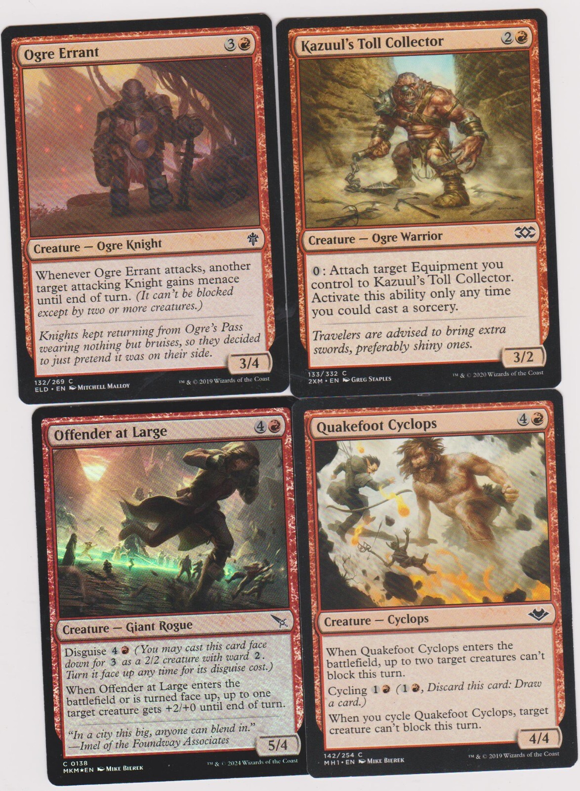 ORGE WARRIOR-GIANT RED DECK 40 CARDS N-MINT MTG MAGIC FOILS SPECIAL $3 ...