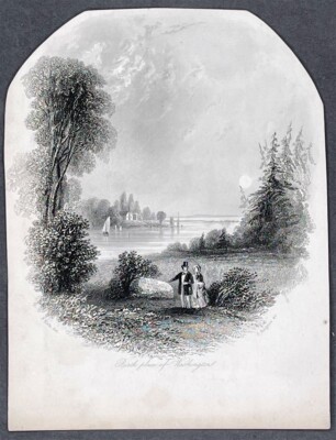 1857 W. Irving Antique Print View George Washington's Birthplace ...