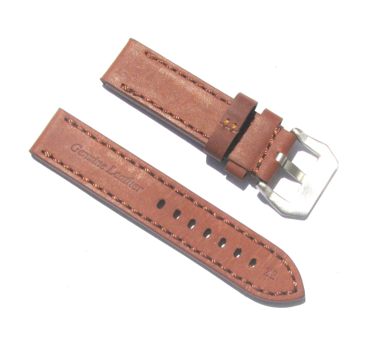 22mm Heavy Duty Extra Thick Watch Band Black Brown Tan Beige with 2 ...