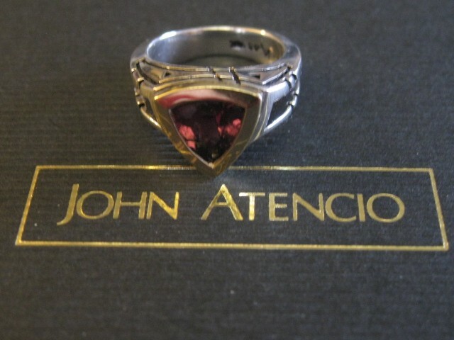 US SHIP: JOHN ATENCIO RHODOLITE GARNET RING STERLING … - Gem