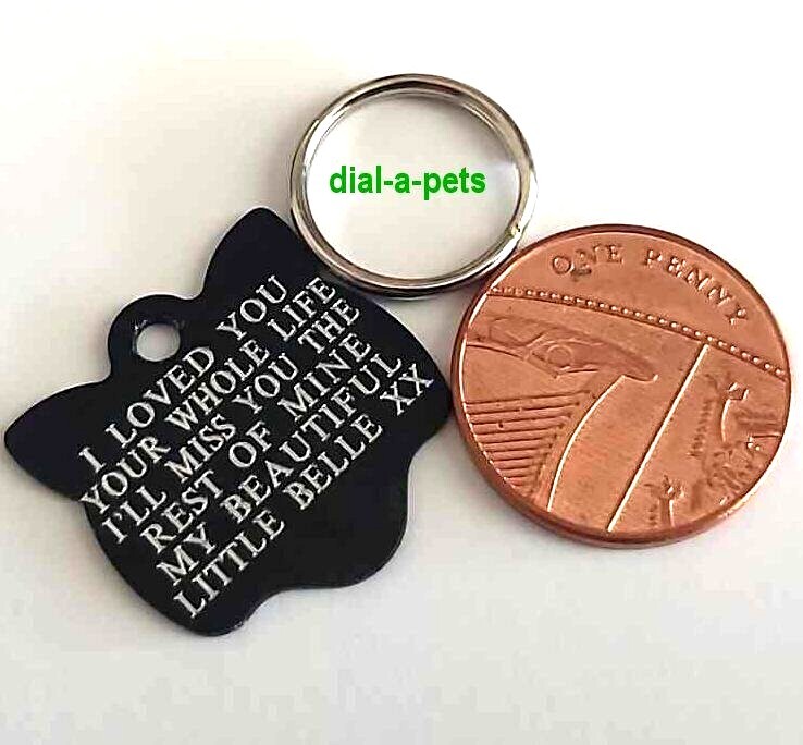 PET id Disc Dog & Puppy Cat collar name TAG Personalised CHEAP deep ...