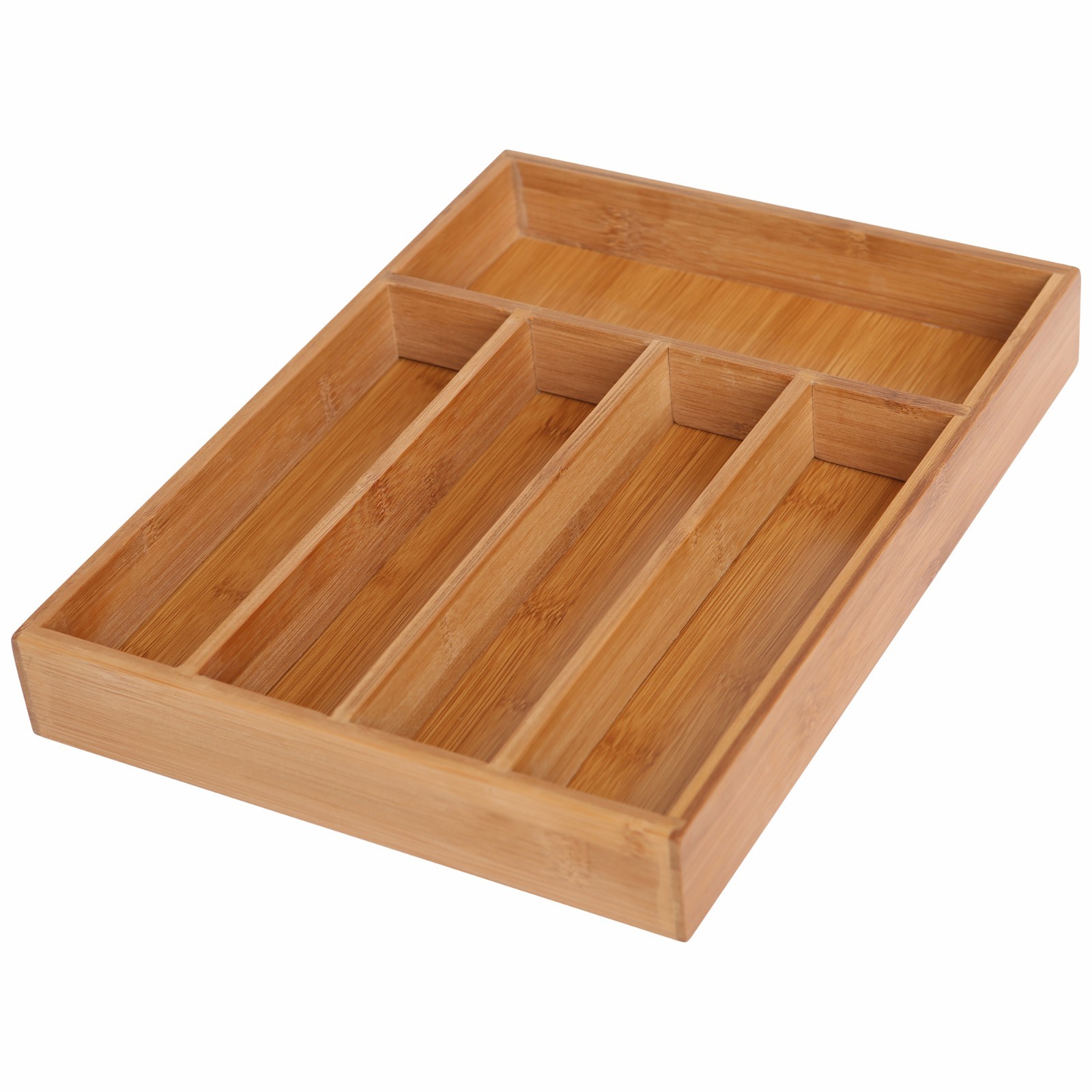 Bamboo Expandable Wooden Cutlery Tray Holder Tidy Drawer Draw Organiser ...