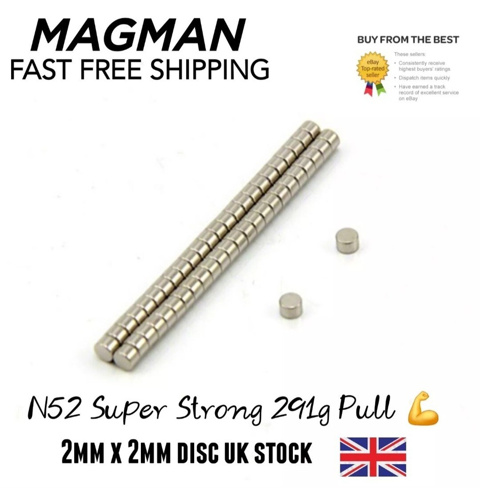 N52 Neodymium Fasteners STRONG - Various 2-40mm Strong Magnet disc ...