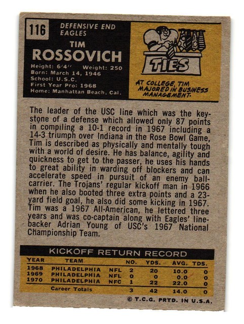 1971 Topps - #116 Tim Rossovich for sale online | eBay