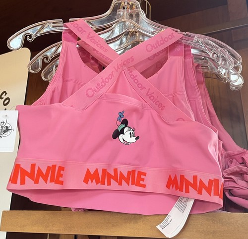 Disney Parks Outdoor Voices Pink Minnie Snacks Sports Bra L XL XXL NEW ...