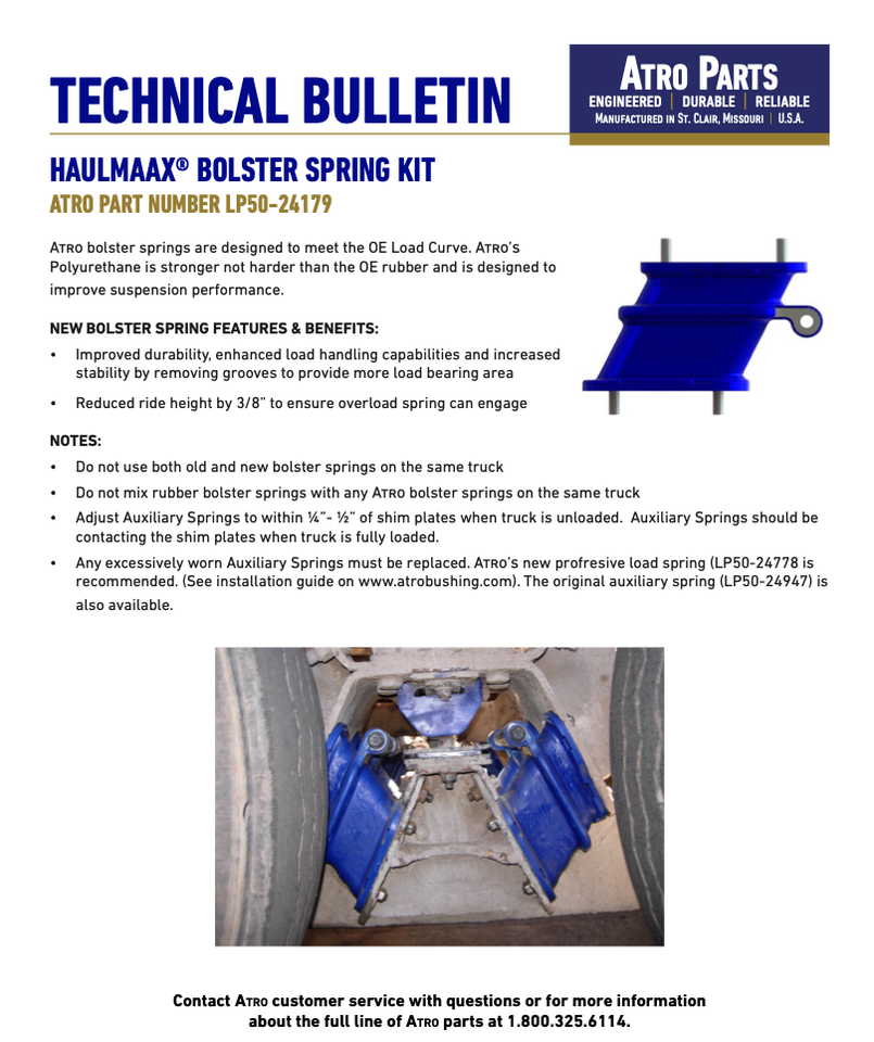 Atro Polyurethane Hendrickson Haulmaax Bolster Spring Kit LP50-24179 | eBay