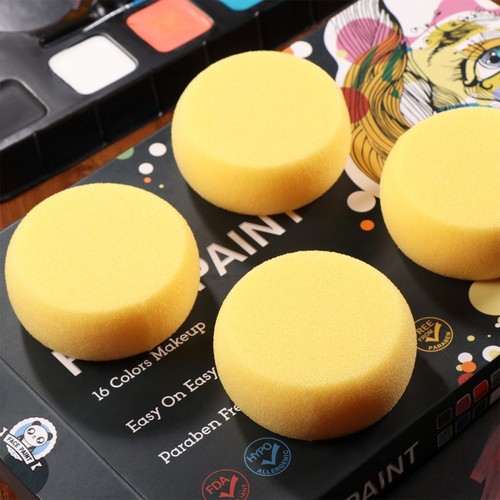 2 Count Yellow Sponge Round Facial Sponges Circle Paint Painting | eBay