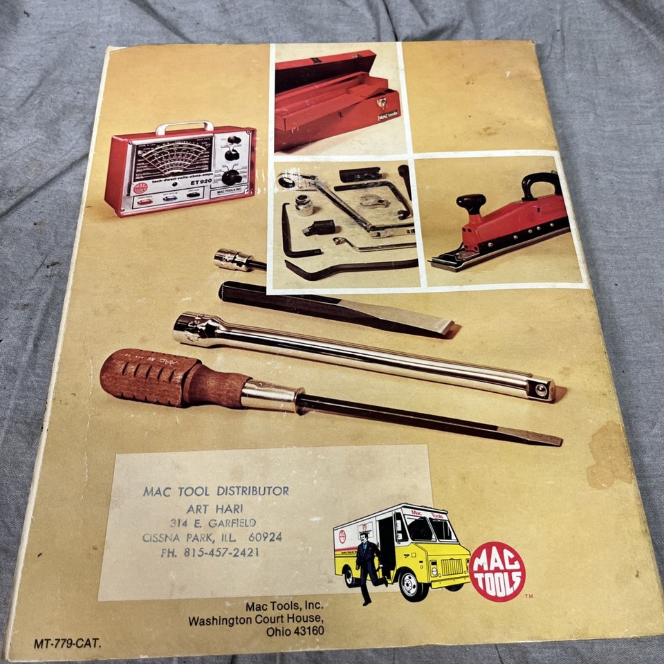 VTG 1979 MAC Tools Mechanic Technician Collectors Car Catalog Book ...