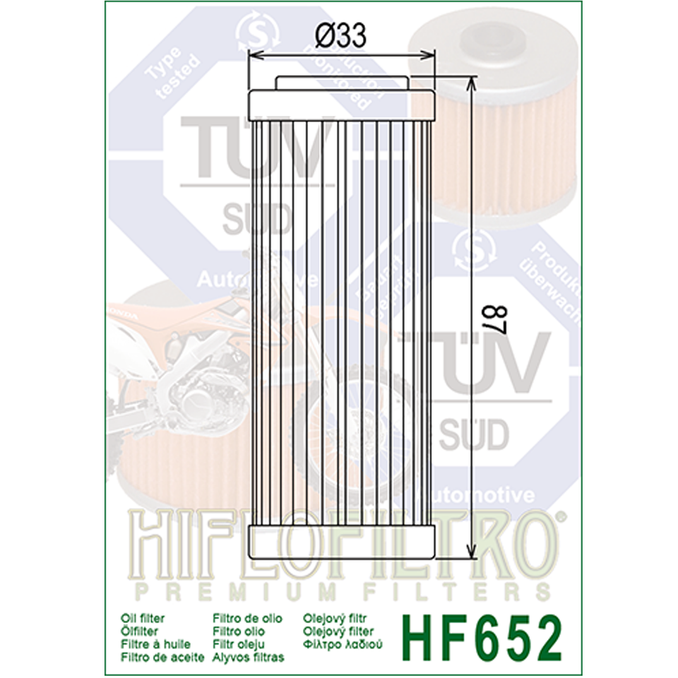 Hiflofiltro HF652 Oil Filter 5 Pack KTM 500 EXC-F, 250 XC-F, 450 XC-W | eBay